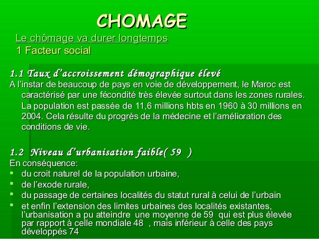 Exposé sur le chômage au maroc
