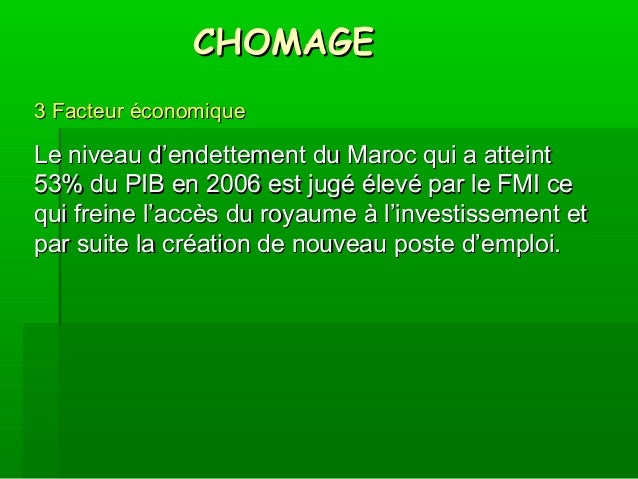 Exposé sur le chômage au maroc