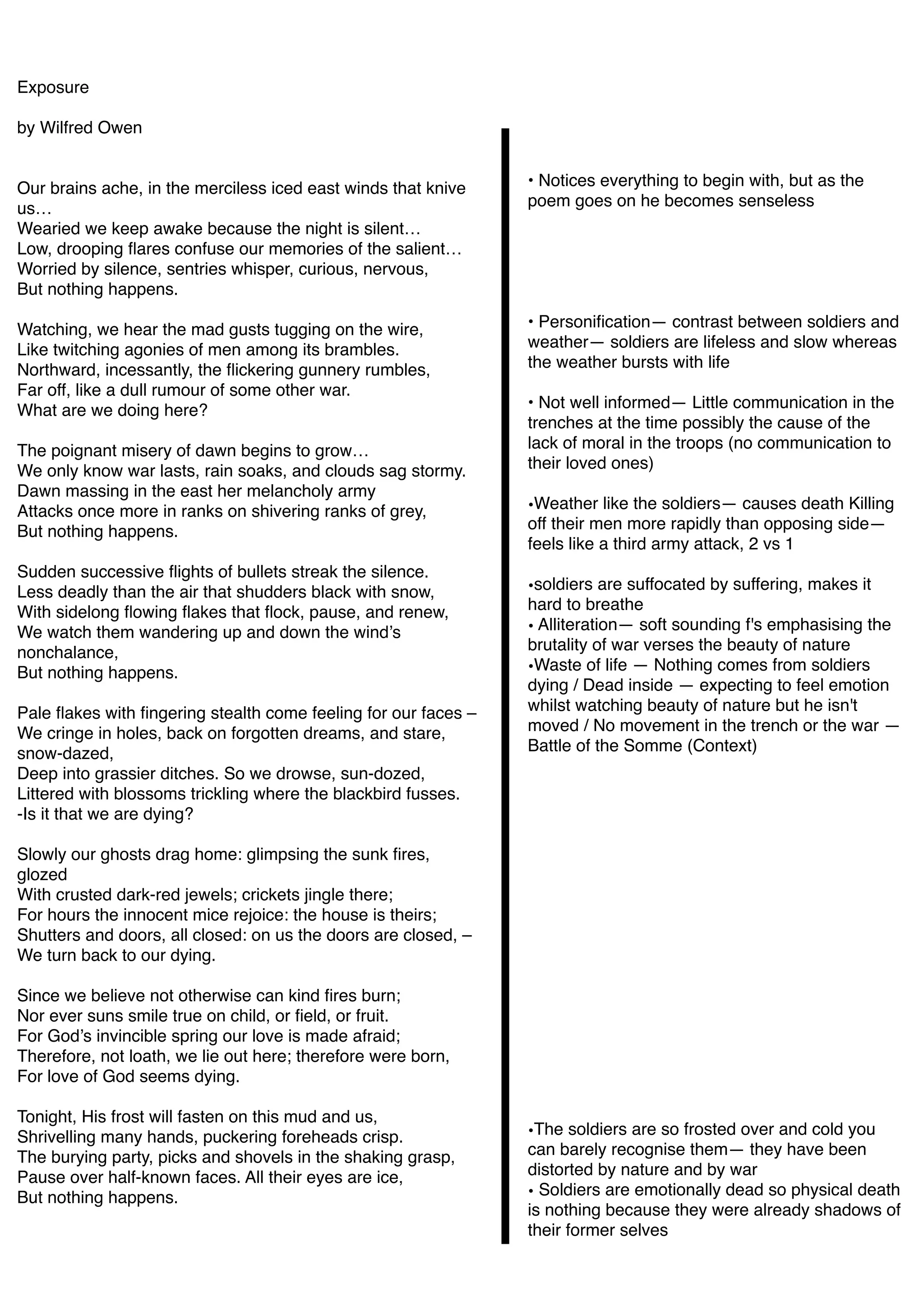Exposure - Wilfred Owen | PDF