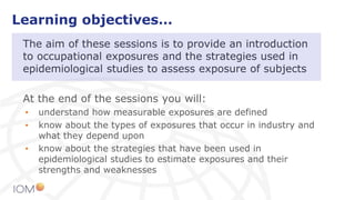 Exposure assessment for occupational epidemiology part 1 | PPTX