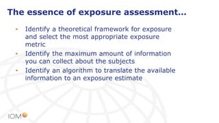 Exposure assessment for occupational epidemiology part 2 | PPTX