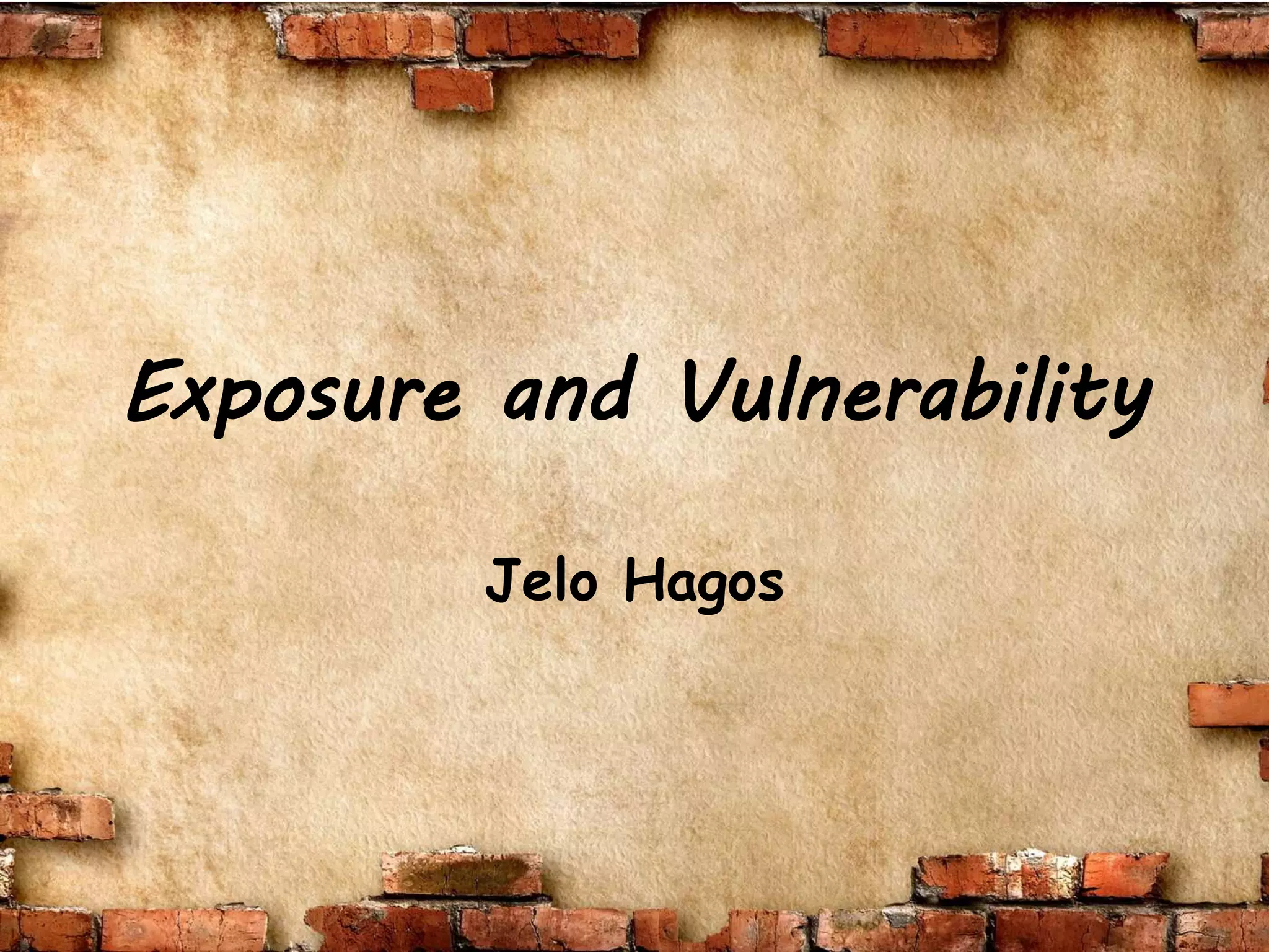 Exposure and vulnerability | PPTX