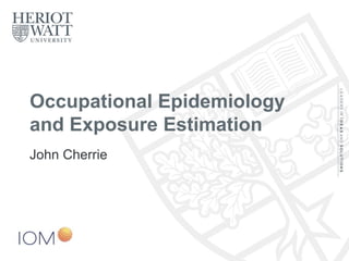 Exposure assessment for epidemiology | PPTX