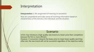 Exposure, Attention and Interpretation -Consumer Behavior | PPTX