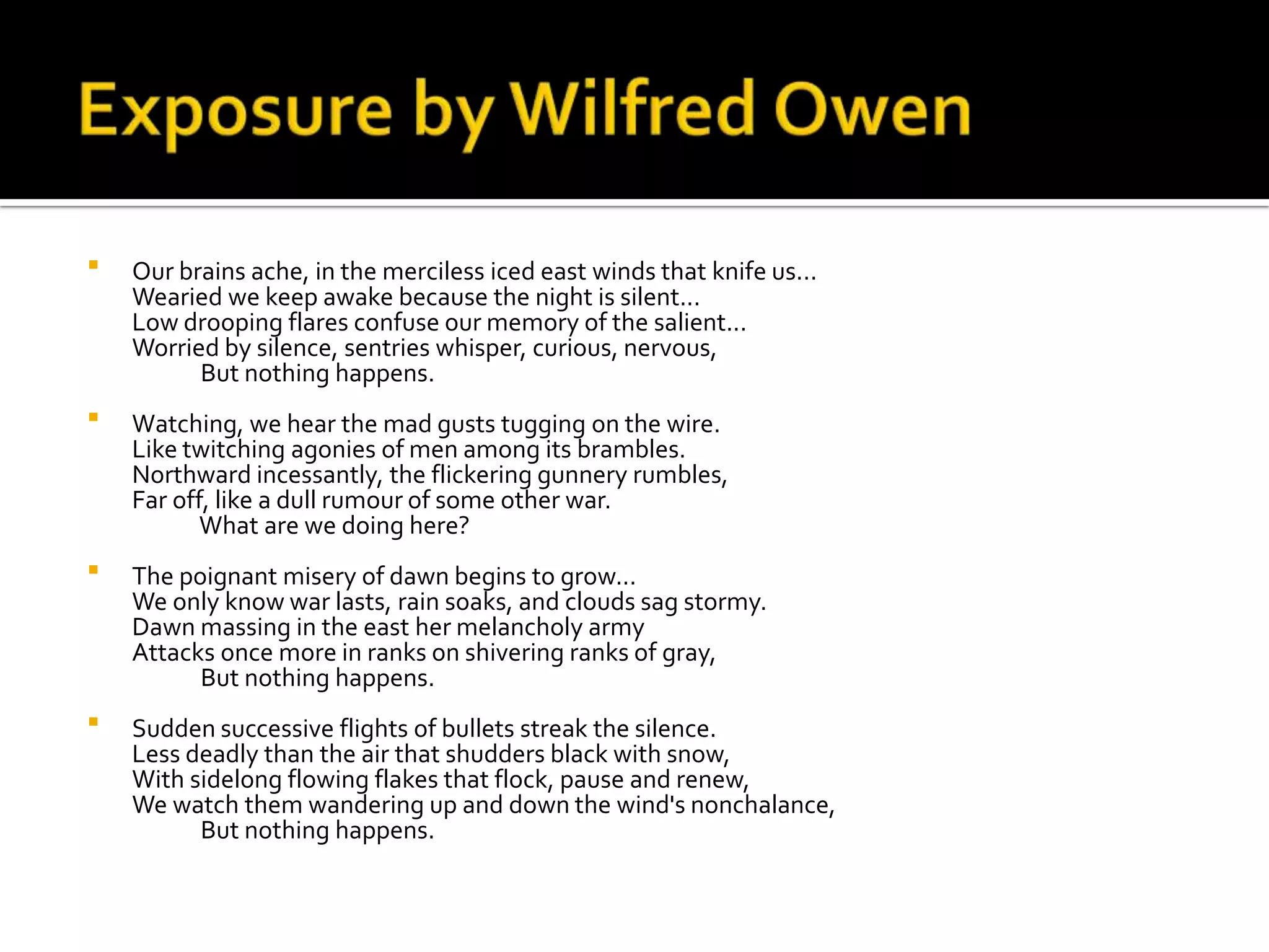 Exposure by wilfred_owen[1] | PPTX