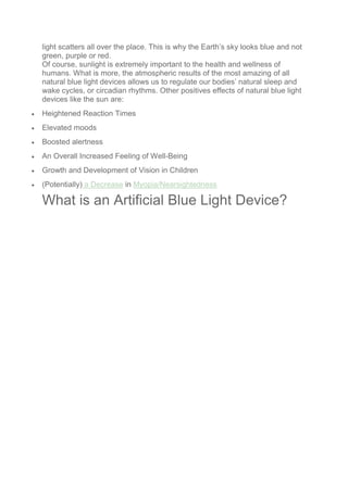 Exposure to Blue Light and Eyes0ight Health. | PDF