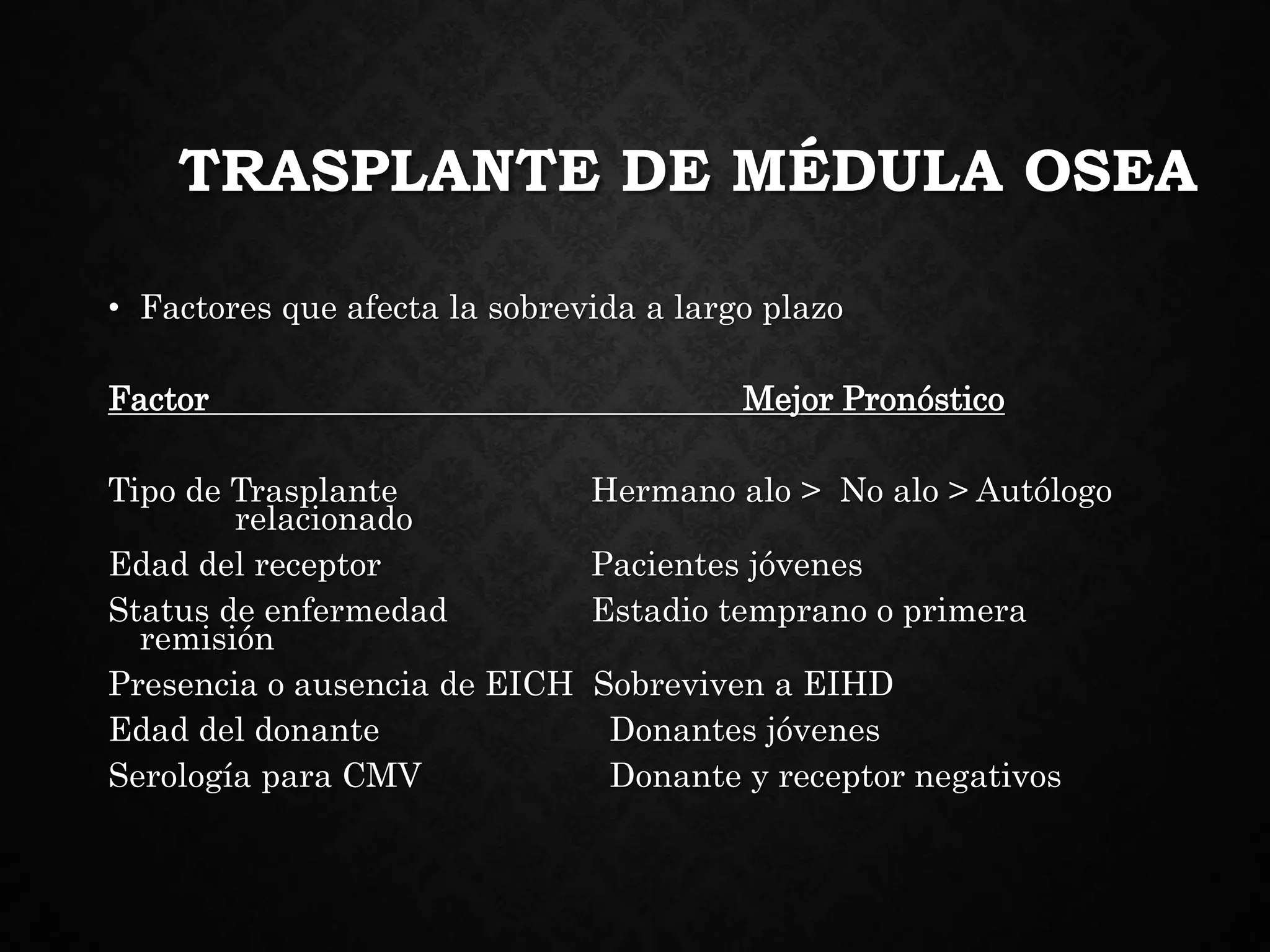 Transplante de Medula Osea | PPTX