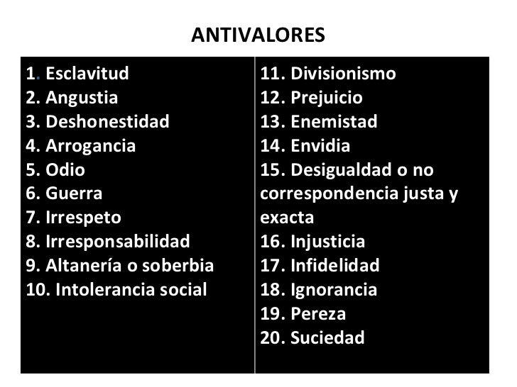 Expo valores y antivalores
