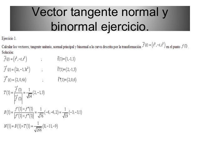 VECTOR TANGENTE NORMAL Y BINORMAL