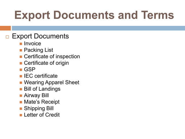 Exp ppt (2) export merchandising | PPTX | Apparel Industry | Industries