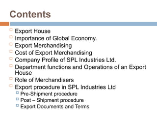 Exp ppt (2) export merchandising | PPTX