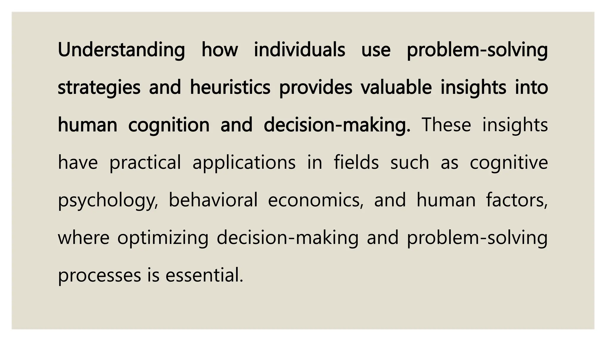 cognitions in problem solving strategies | PPTX