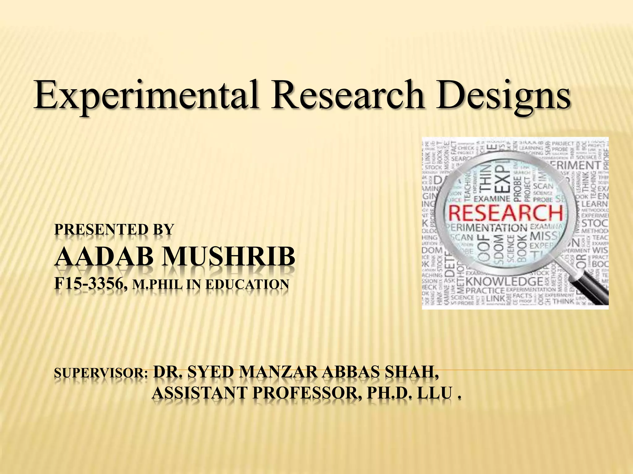 Experimental research designs. ltst.ppt. | PPTX