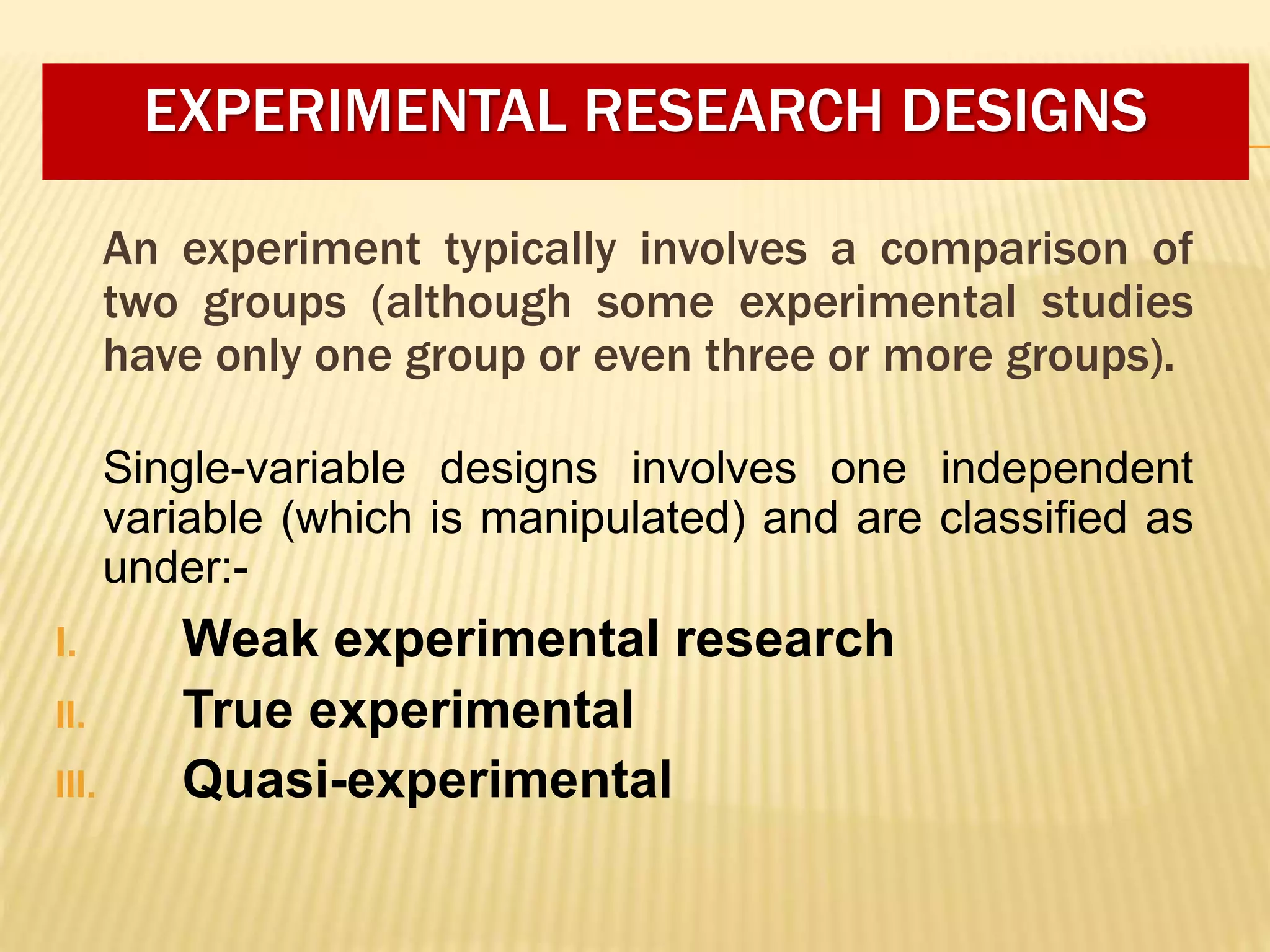 Experimental research designs. ltst.ppt. | PPTX