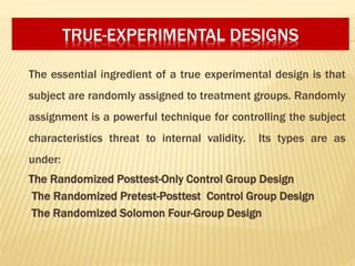 Experimental research designs. ltst.ppt. | PPTX