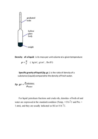 DENSITY AND SPECIFIC GRAVITY (Density determination of liquids by using ...