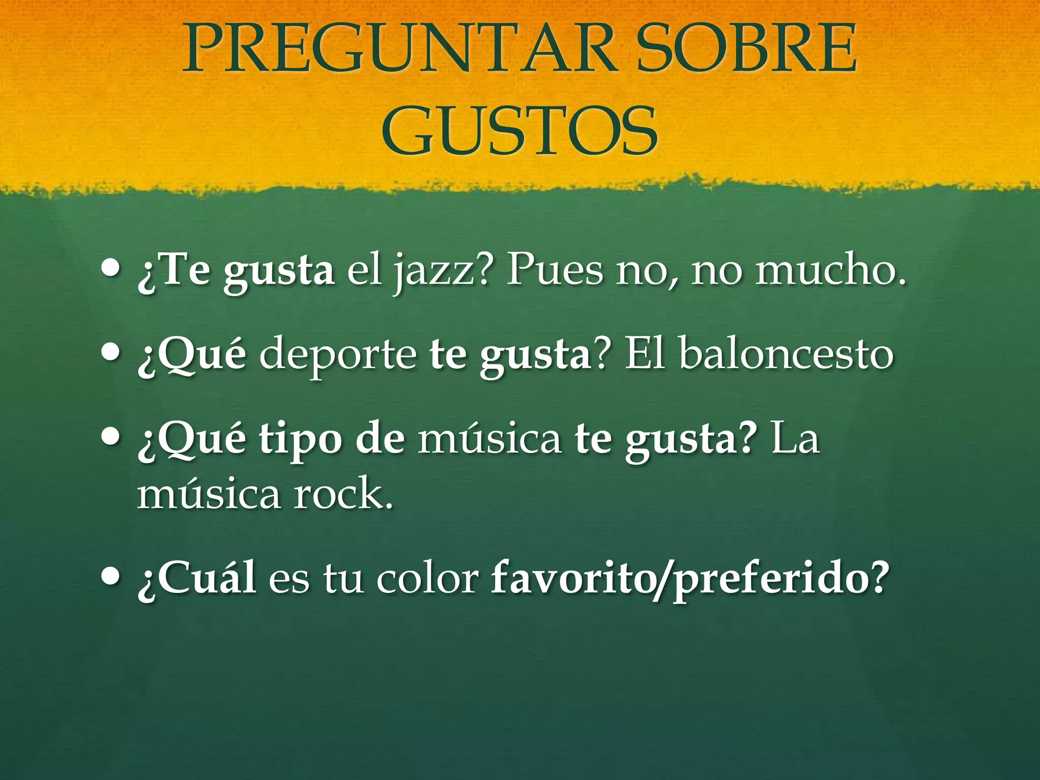 Expresar gustos | PPT