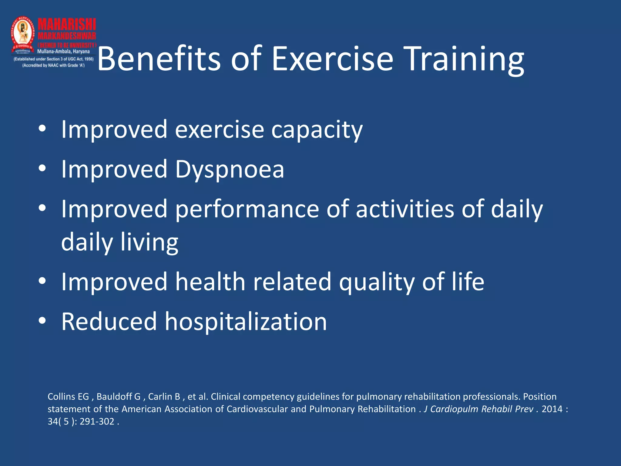 Exercise prescription in COPD | PPTX | Physical Therapy | Wellness