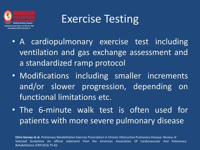 Exercise prescription in COPD | PPTX | Physical Therapy | Wellness