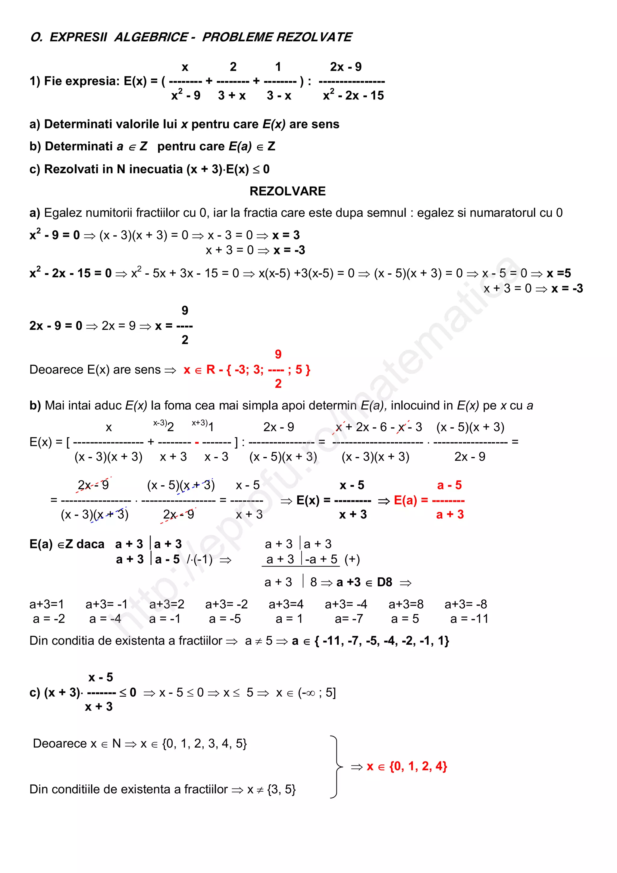 Expresii algebrice-rezolvate | PDF