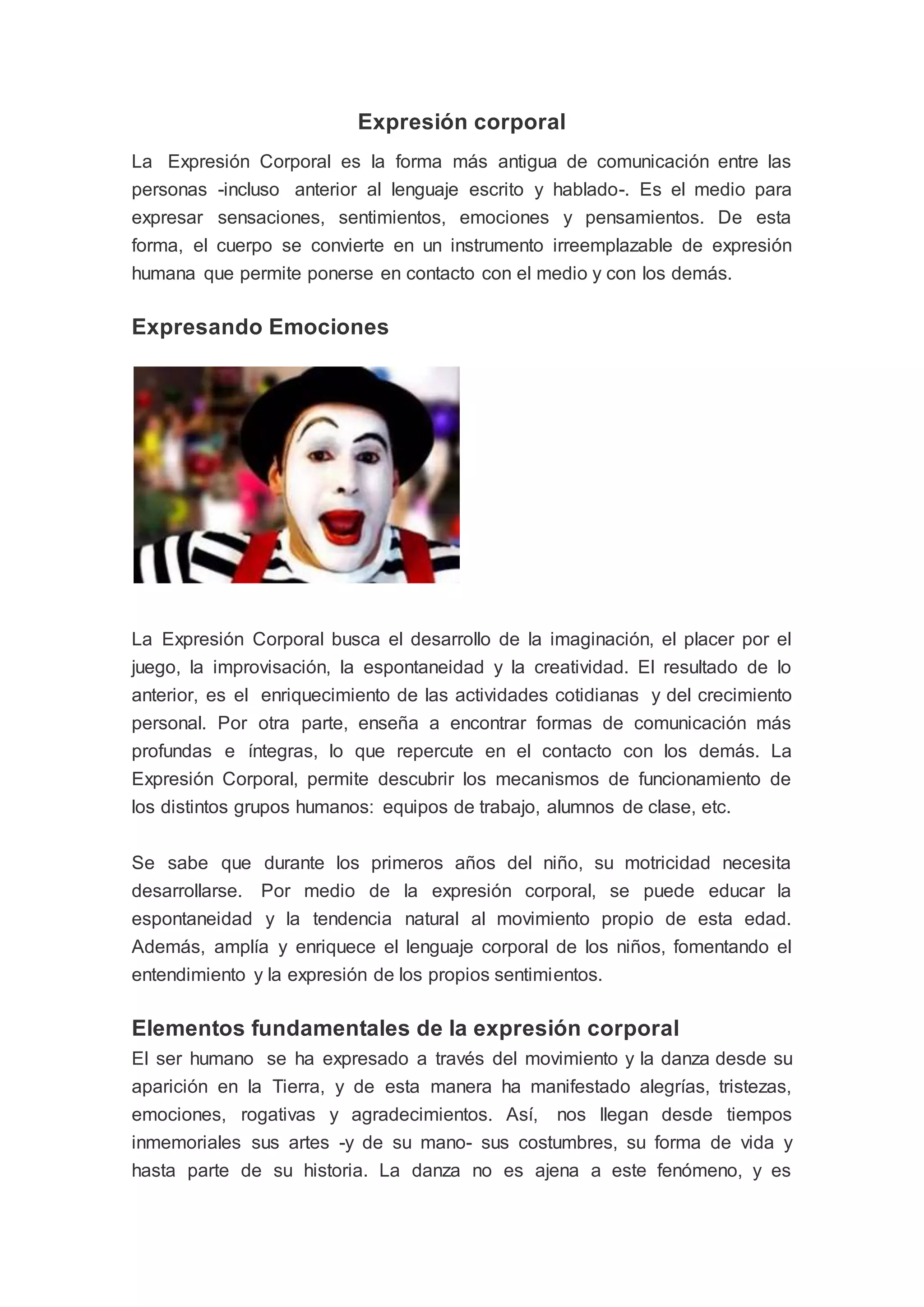 Expresión corporal yariiiiiiiiiiiiiiiiiiii | DOCX
