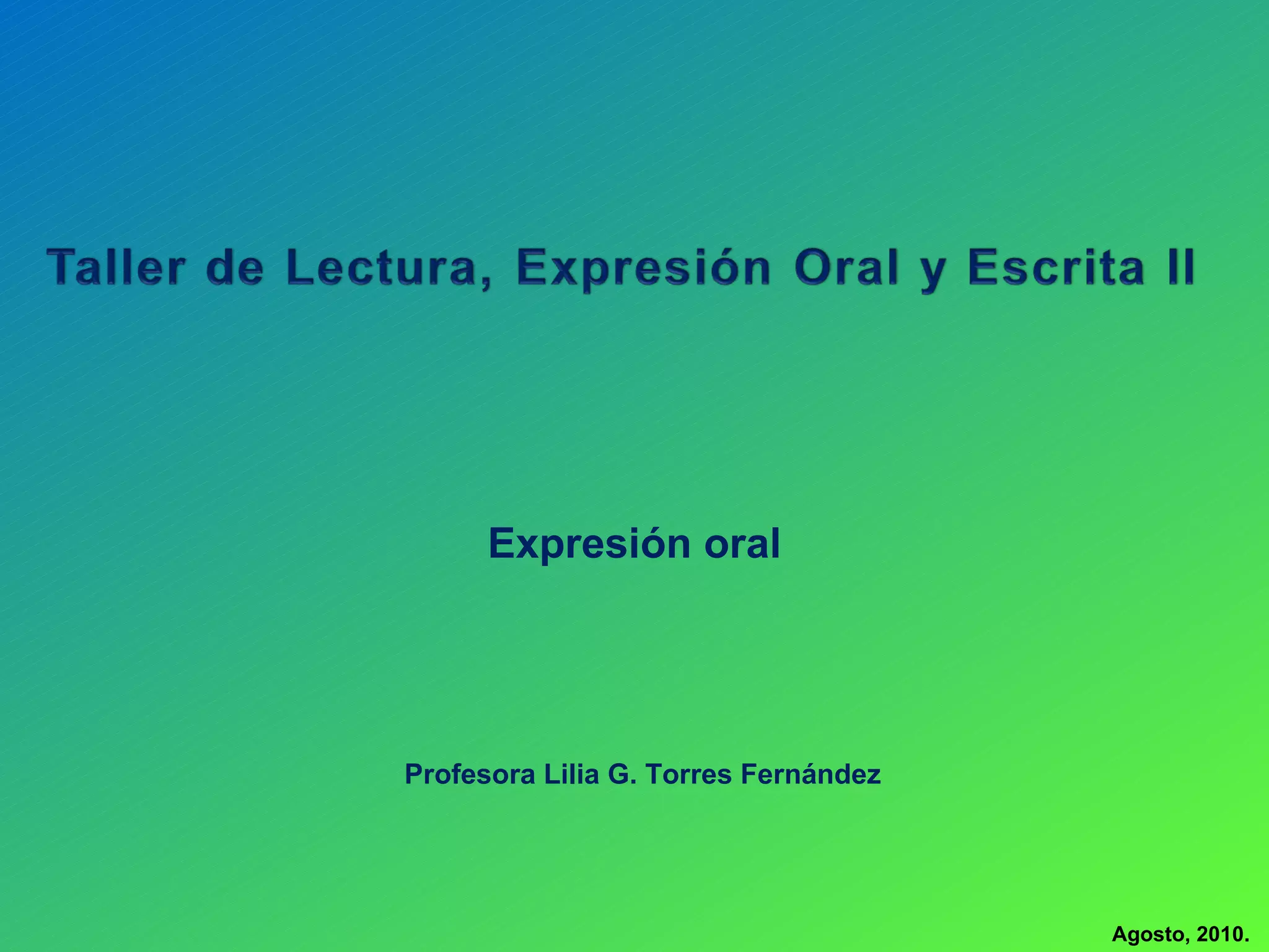 Expresión oral | PPT
