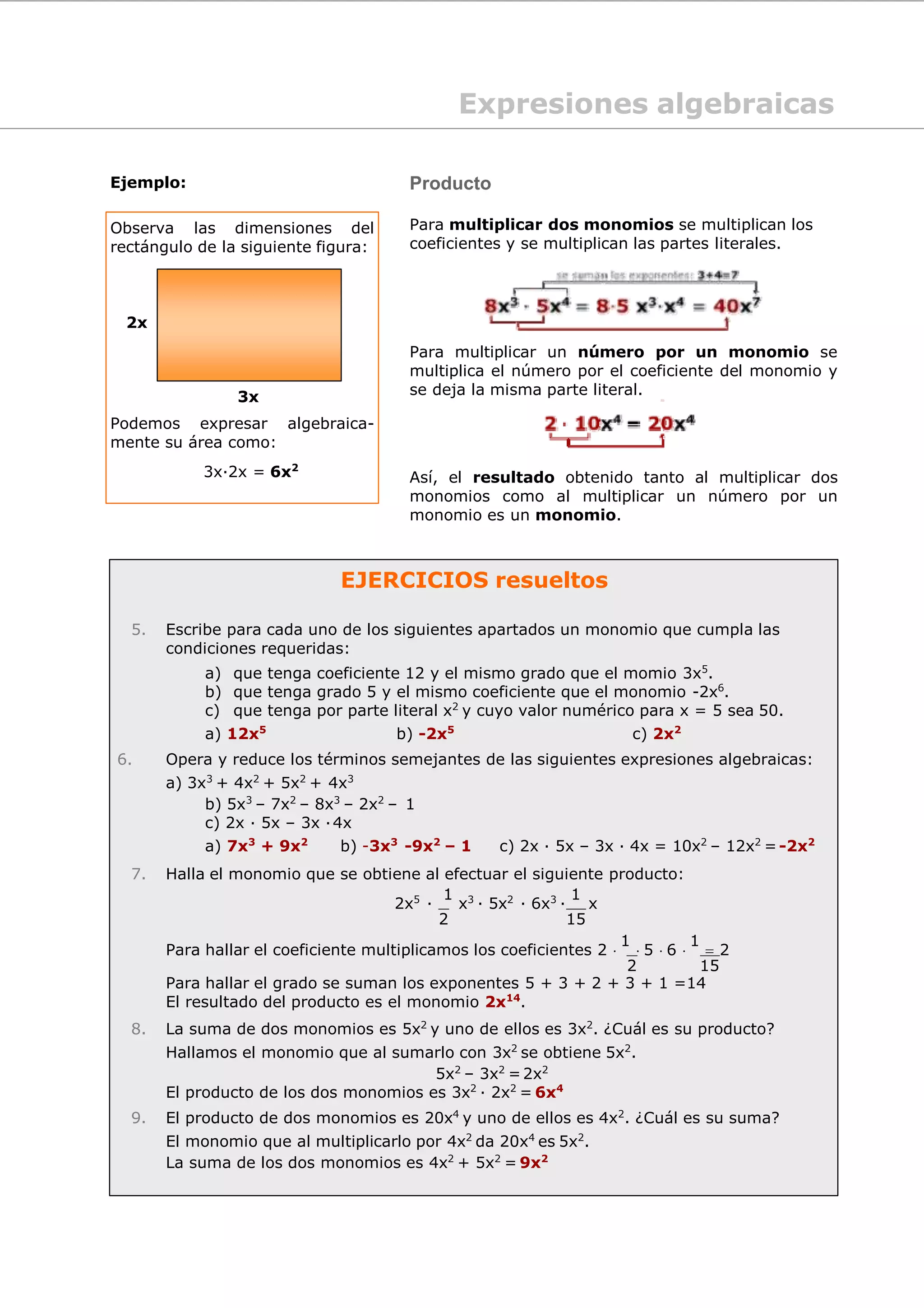 Expresiones algebraicas | PDF