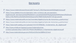 Expresiones algebraicas | PPT