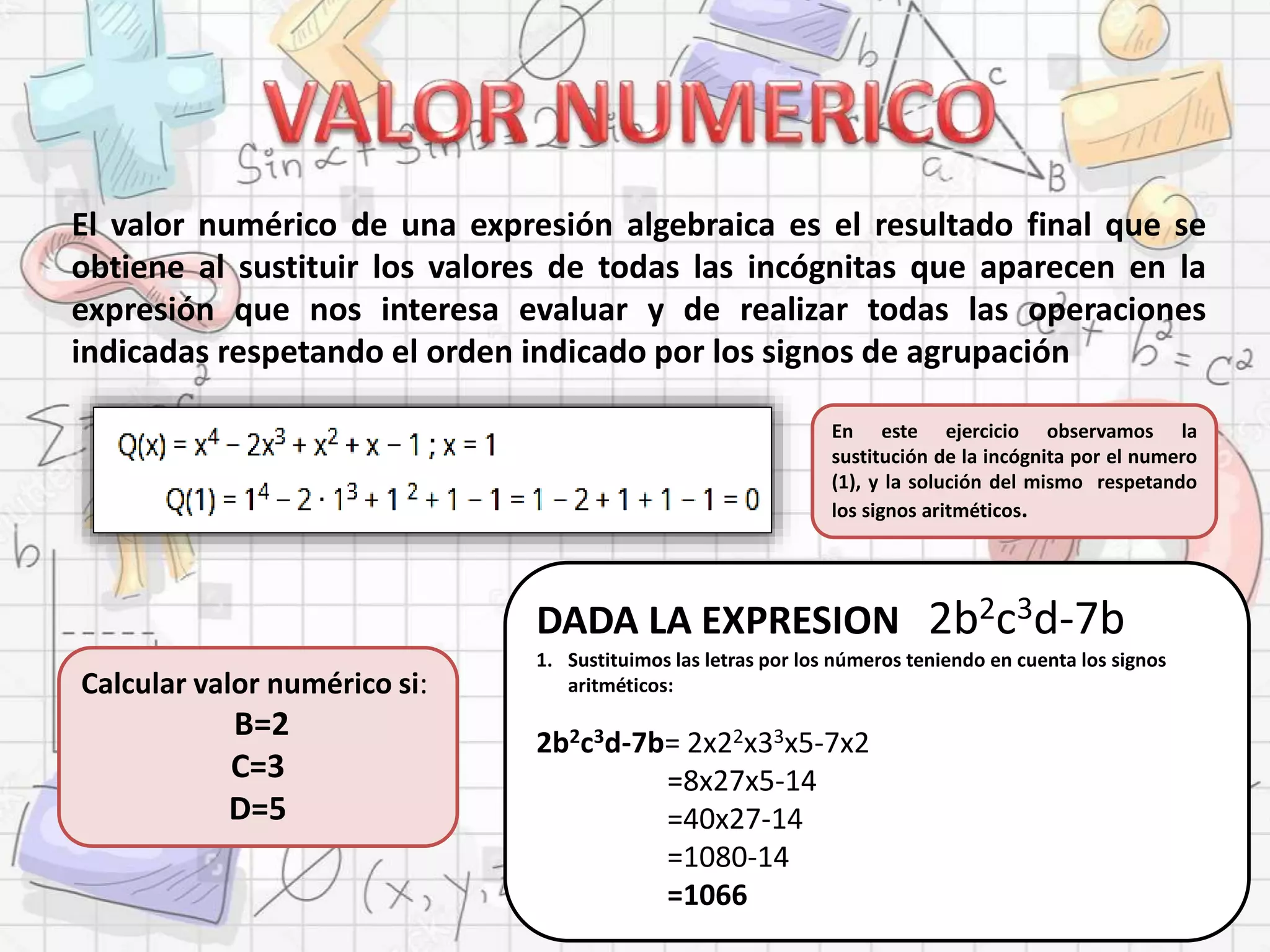 Expresiones algebraicas | PPTX