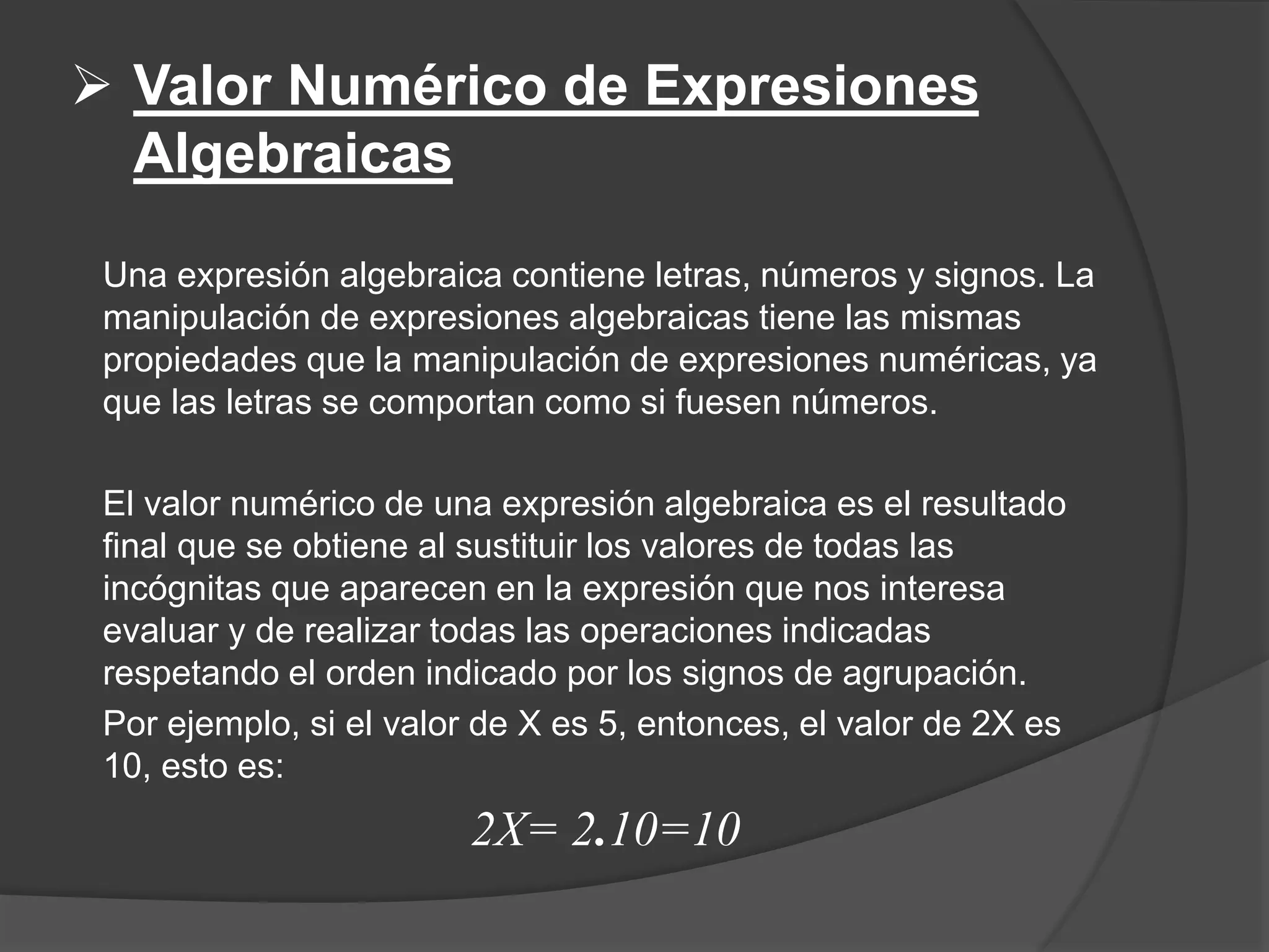 Expresiones Algebraicas | PPTX