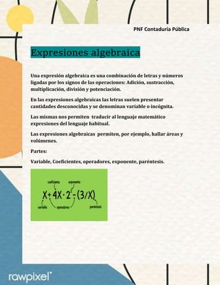 expresiones algebraicas, y radicacion | DOCX