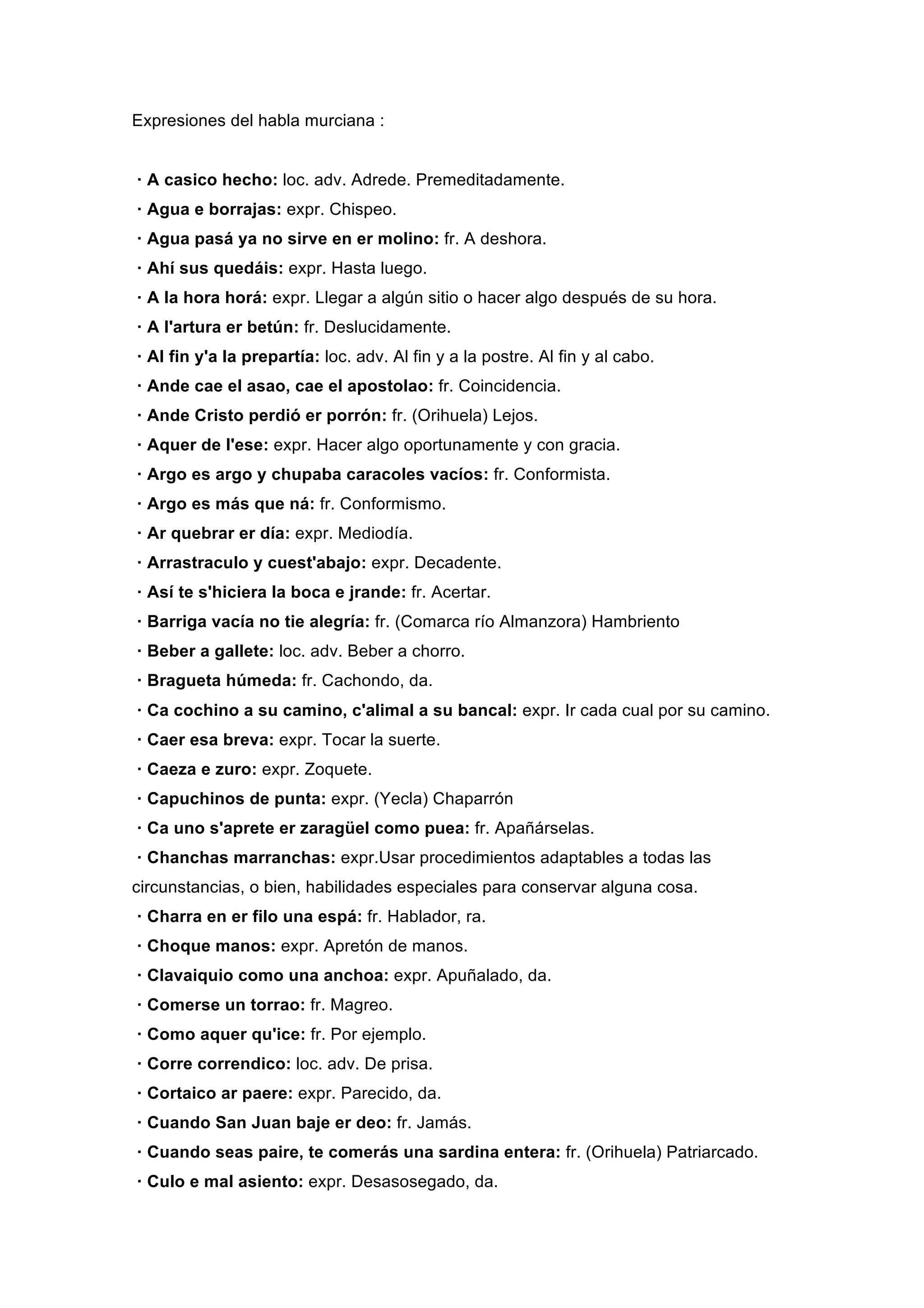 Expresiones en panocho | PDF