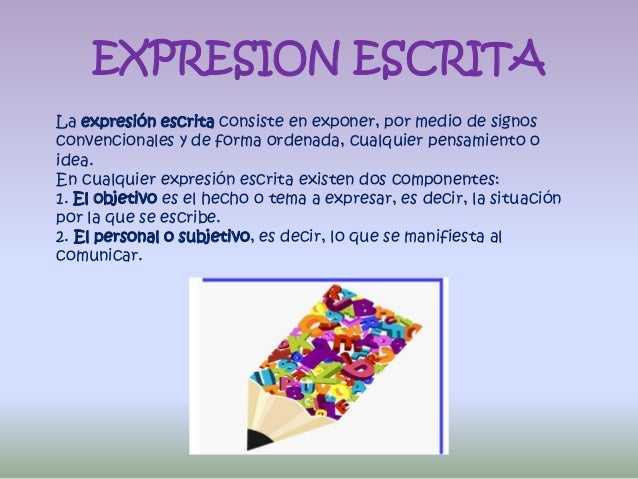 Expresion oral y escrita