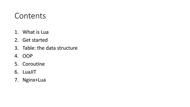 Lua Express Guide | PPT