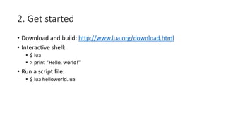 Lua Express Guide | PPT