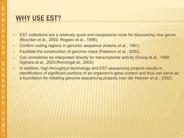 Expressed sequence tag (EST), molecular marker | PPT Expressed sequence tag (EST), molecular marker | PPT