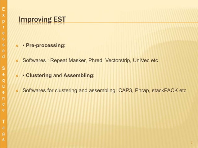Expressed sequence tag (EST), molecular marker | PPTX