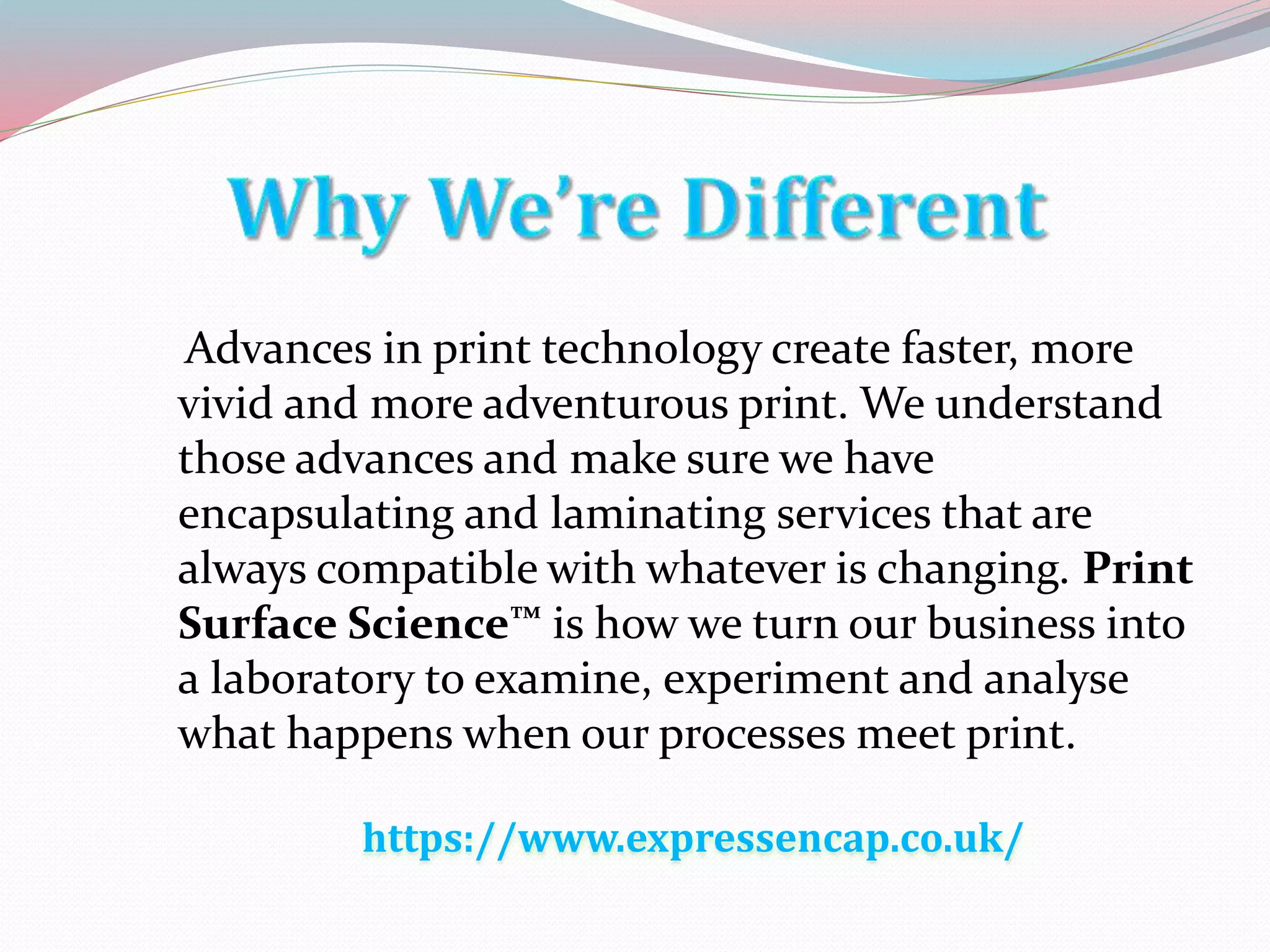 Express encapsulation & lamination | PPTX | Technology & Computing