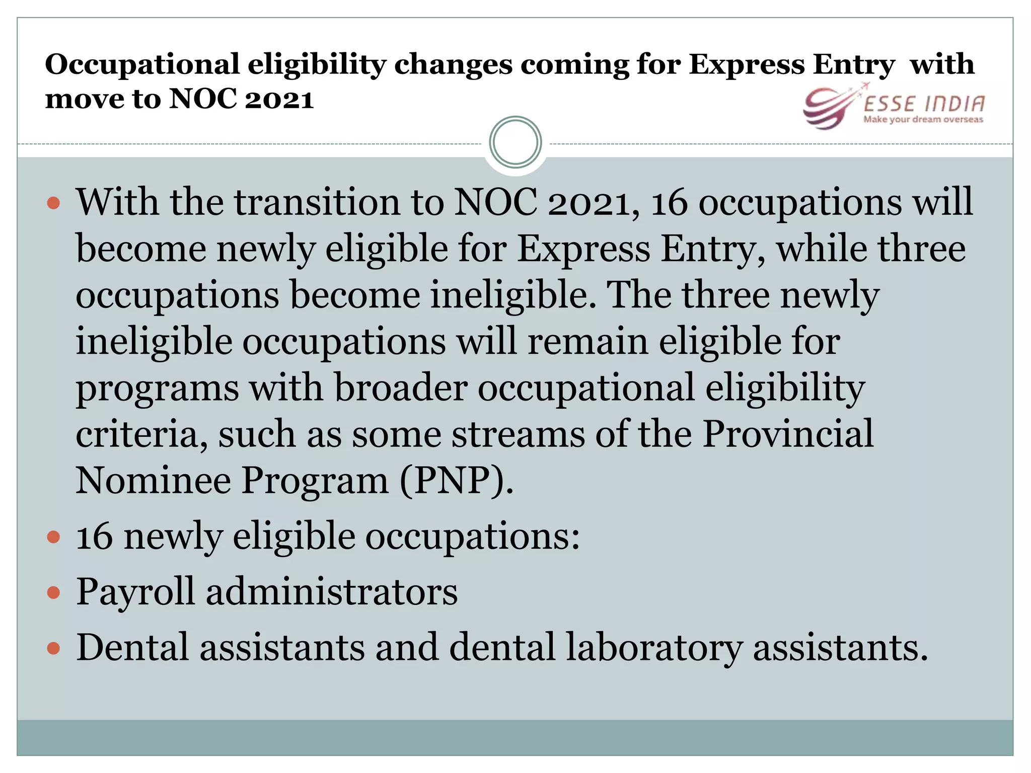 Express Entry candidates will be impacted by NOC.pptx