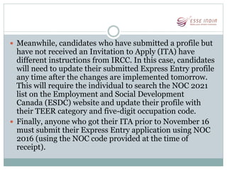 Express Entry candidates will be impacted by NOC.pptx