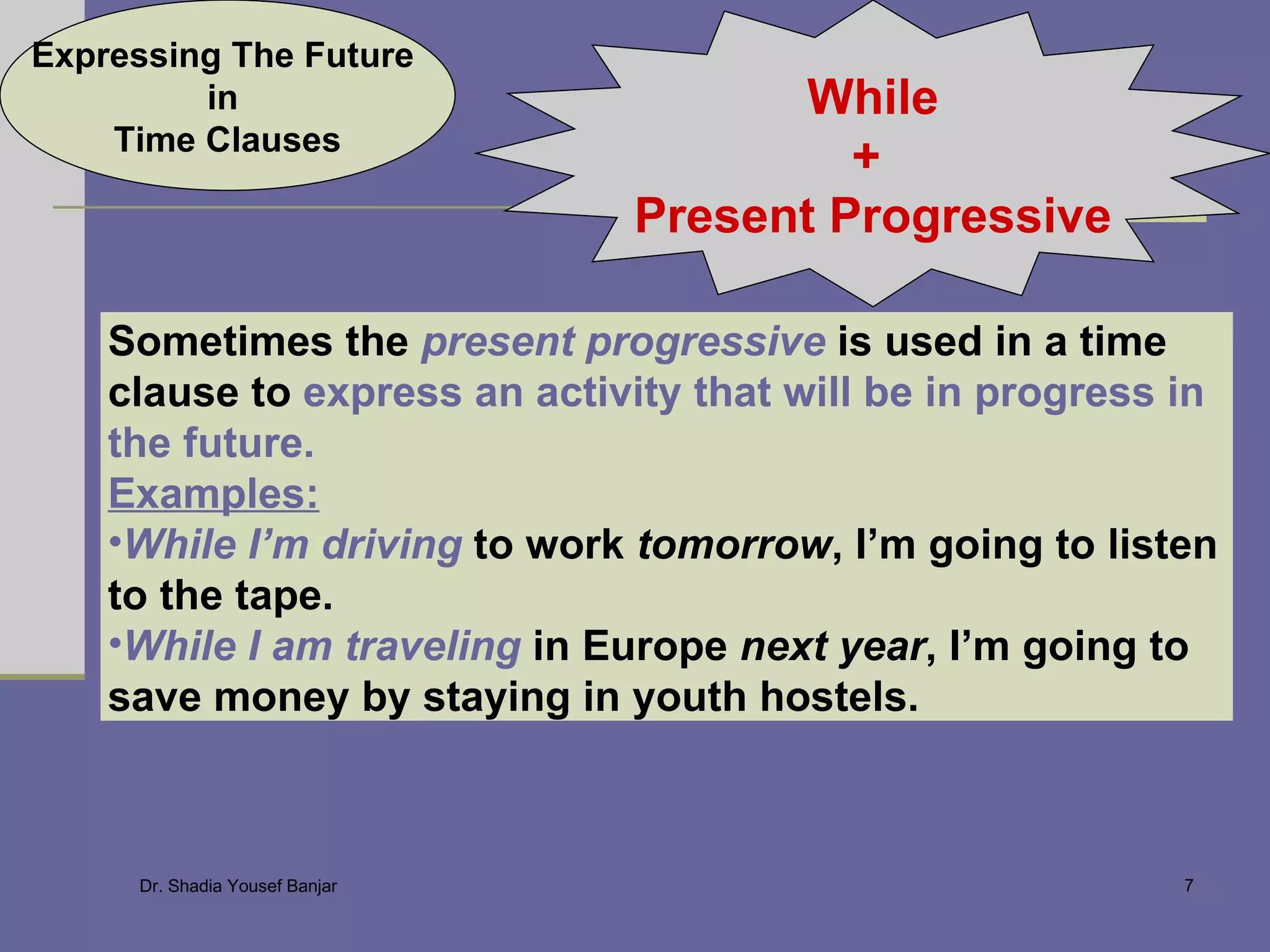 Expressing The Future In Time Clauses | PPT