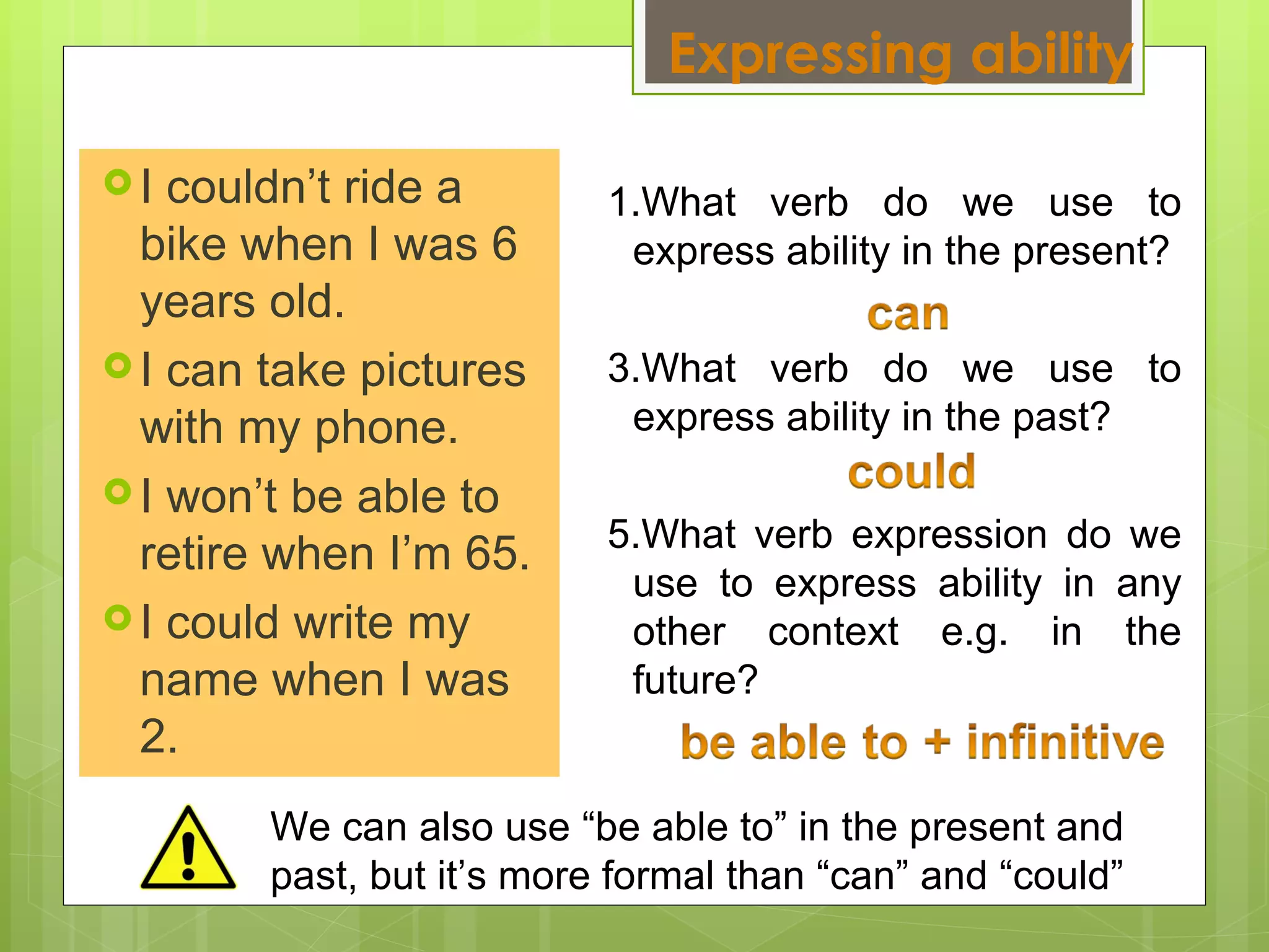 Expressing ability | PPT