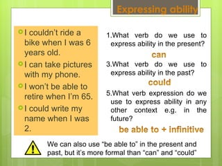Expressing ability | PPT