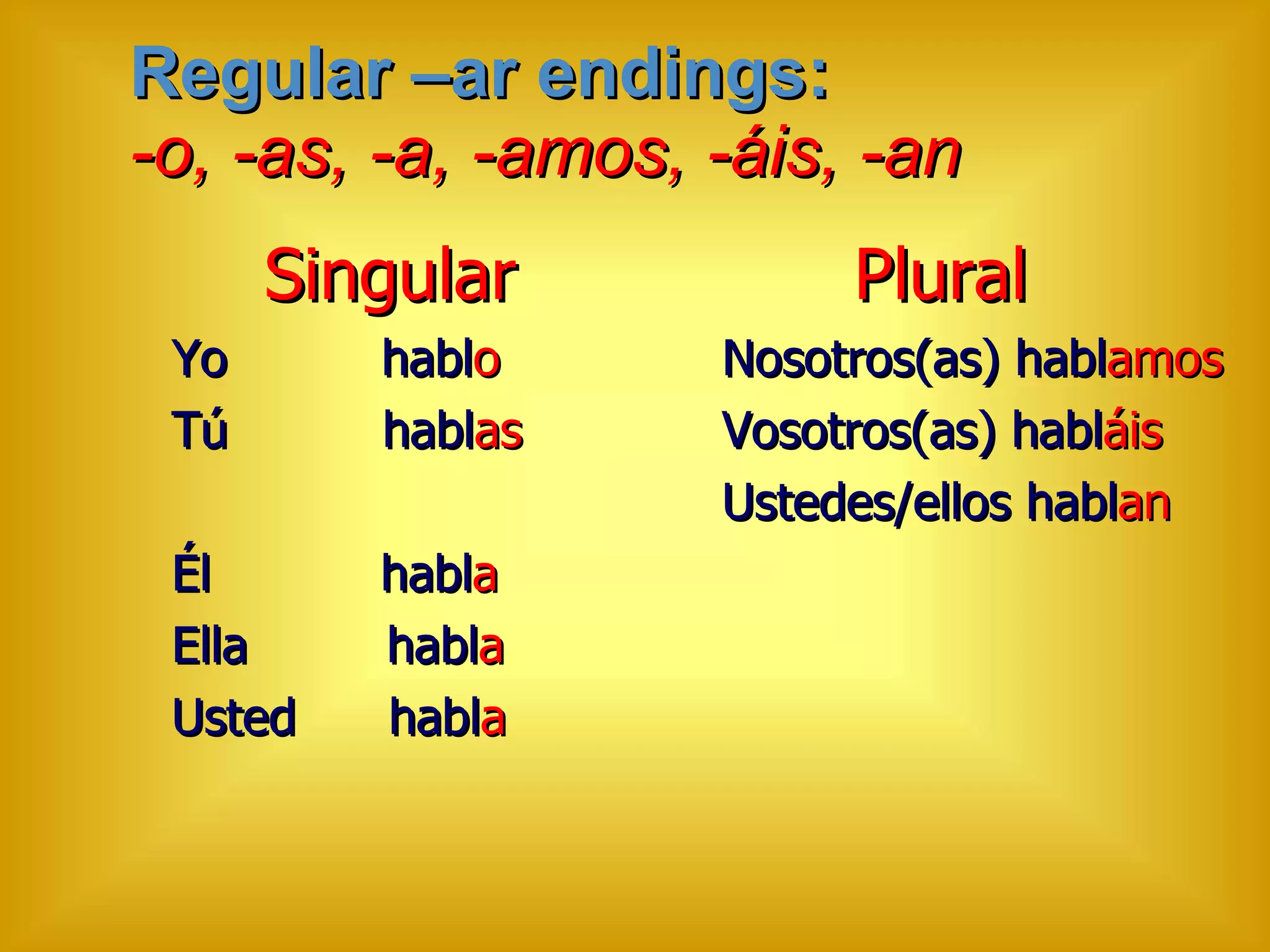 Expressing actions ar verbs | PPT