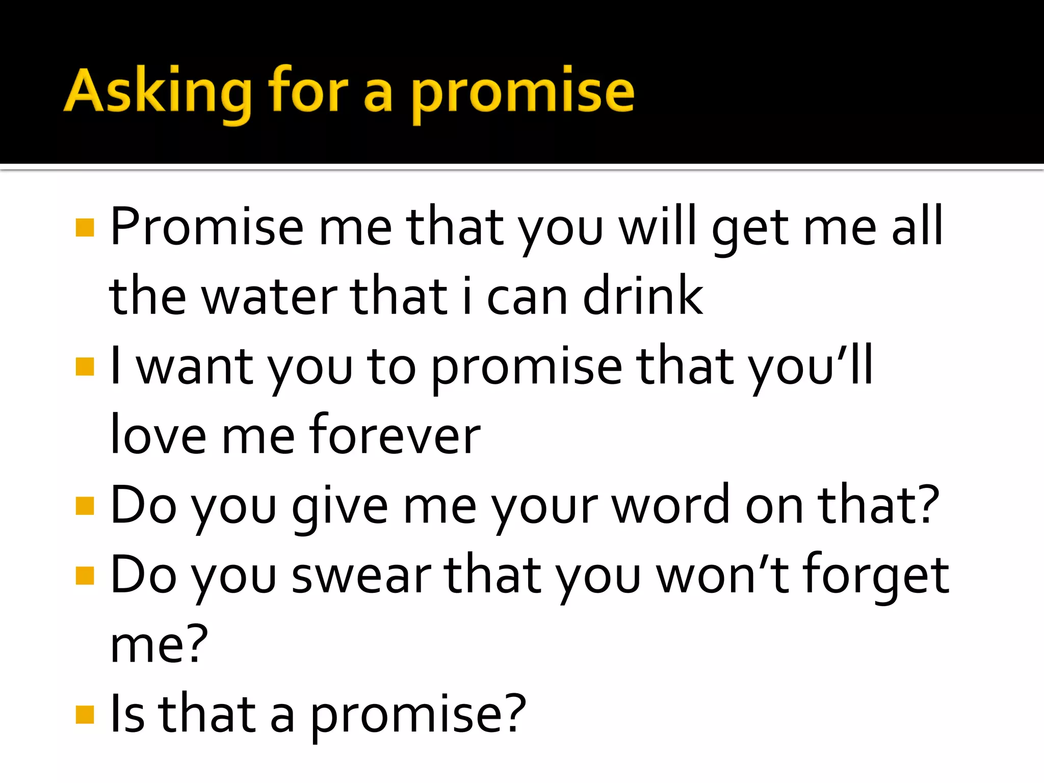 Expressing a promise | PPT