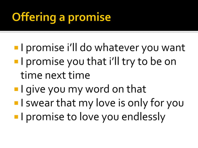 Expressing a promise | PPT