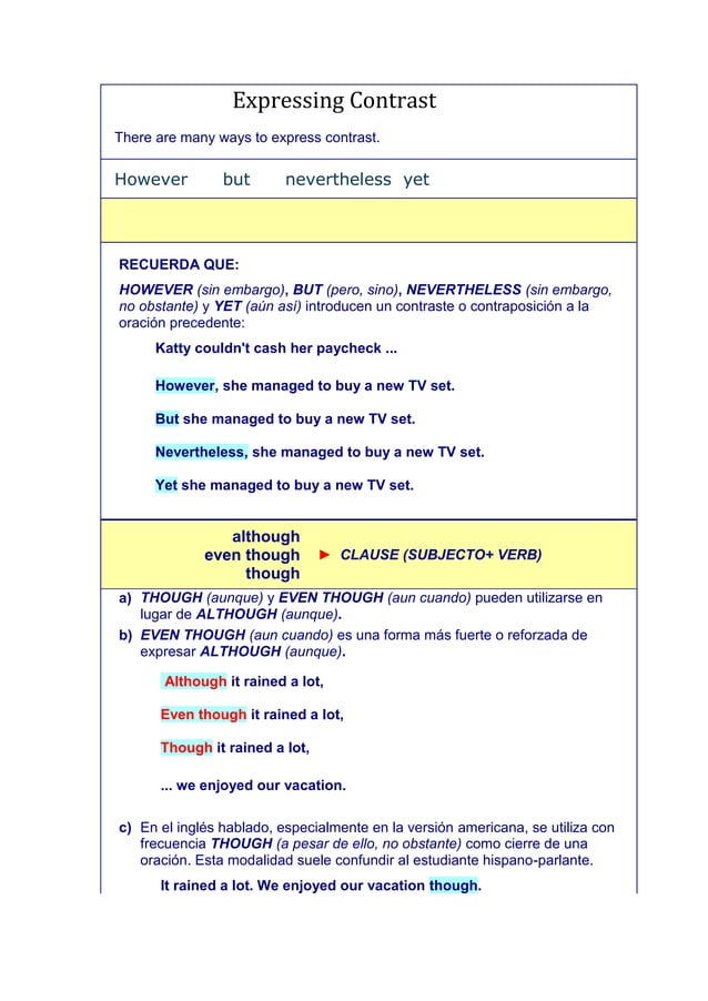 Expressing contrast | DOCX