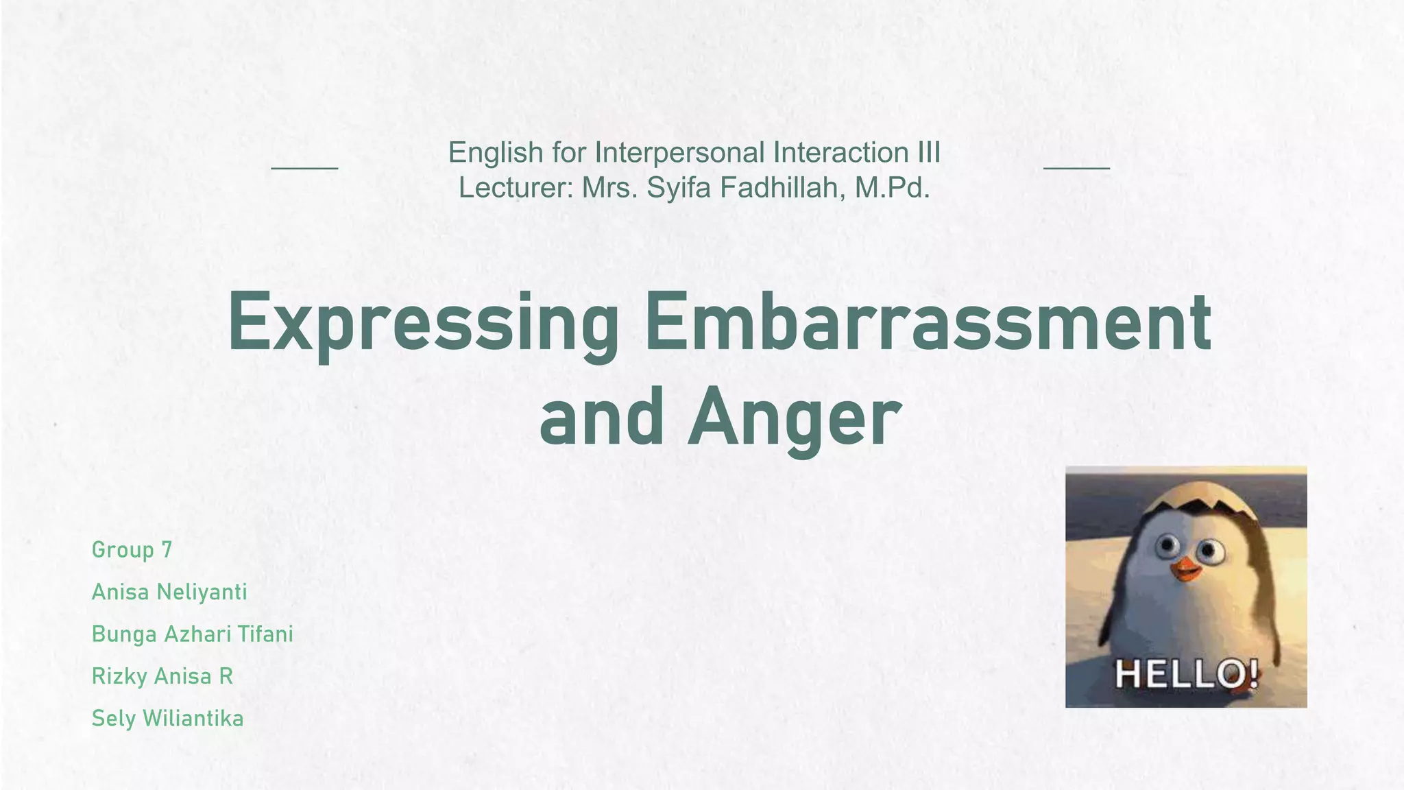 Expressing embarrassement and anger | PPTX