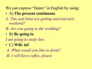 Expressing future in english | PPT
