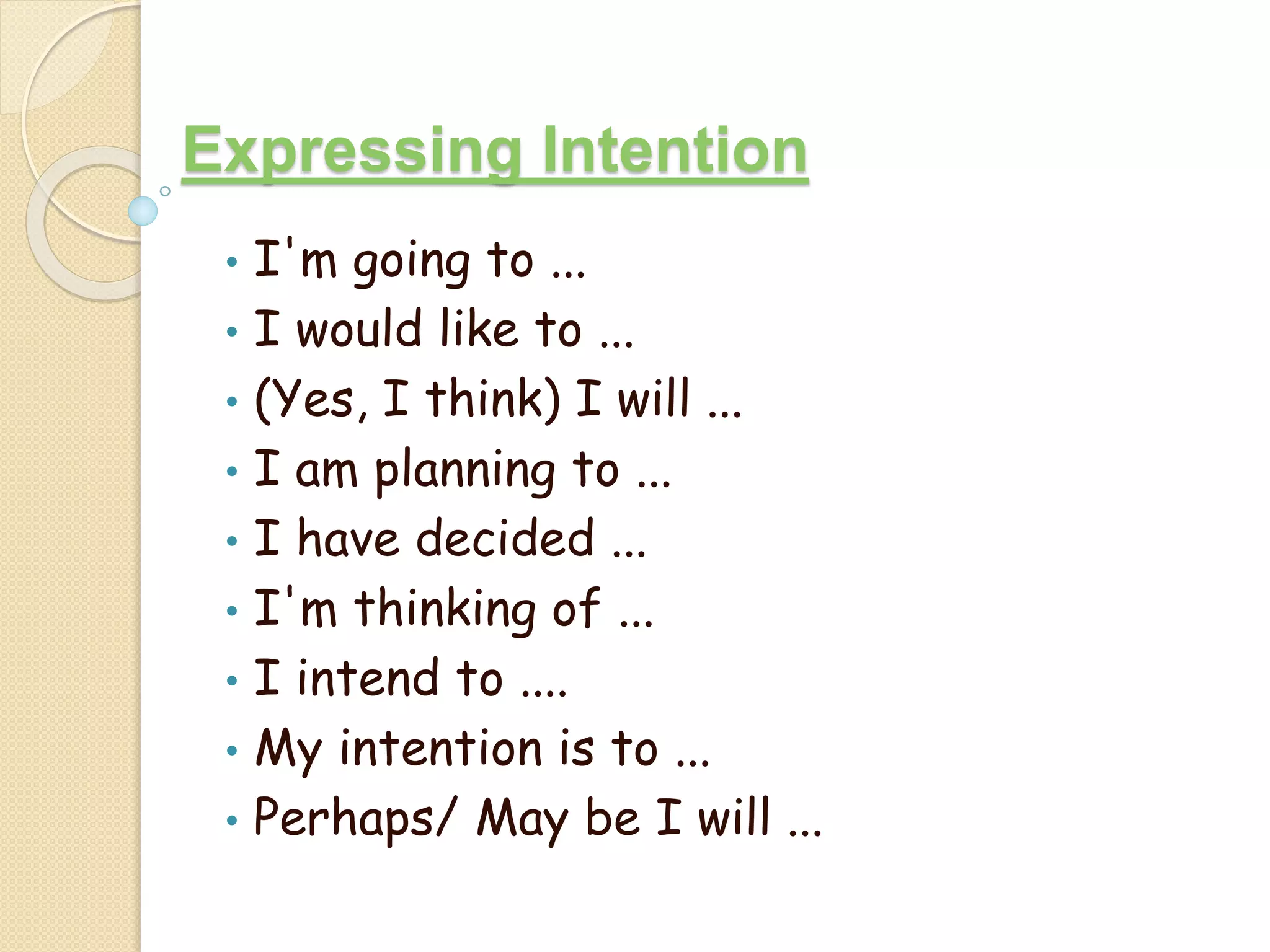 Expressing intention | PPTX